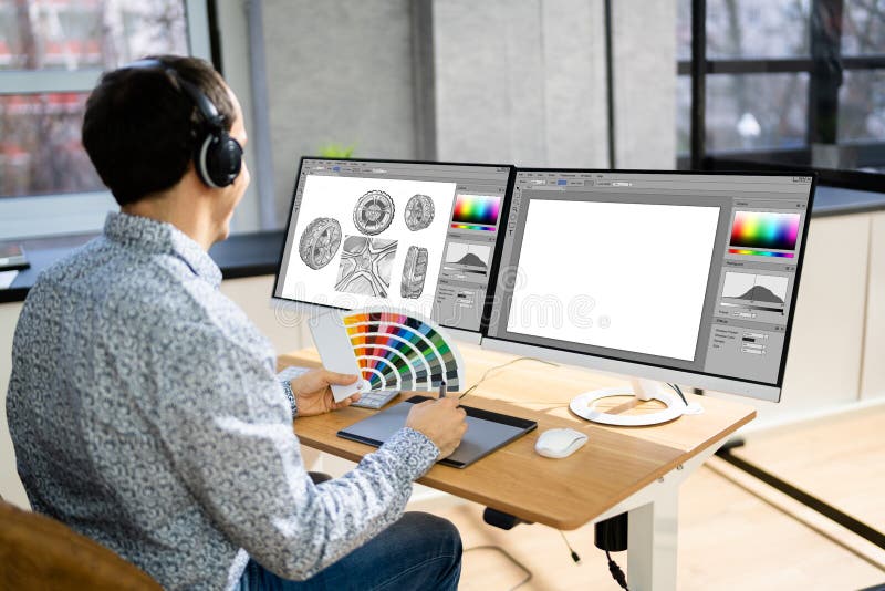 African Graphic Web Designer Stock Photo - Image of multiple, design ...