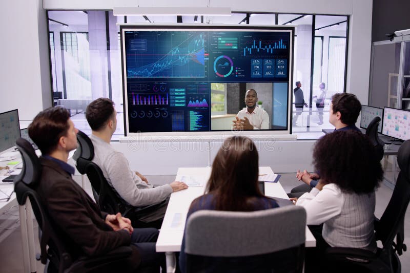 African Group on Screen stock photo. Image of conference - 302781388