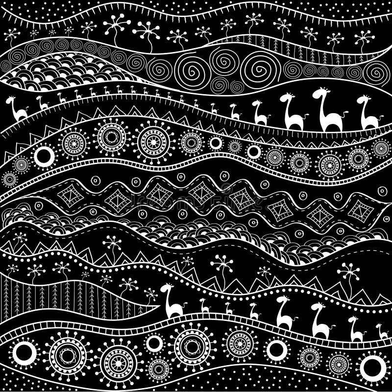 African Hand-drawn Ethno Pattern Stock Vector - Illustration of ...