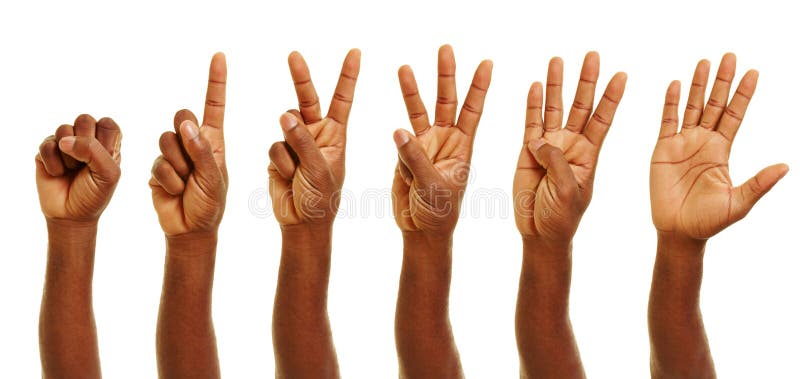 African Hands Showing Numbers with Fingers Stock Photo - Image of hands ...