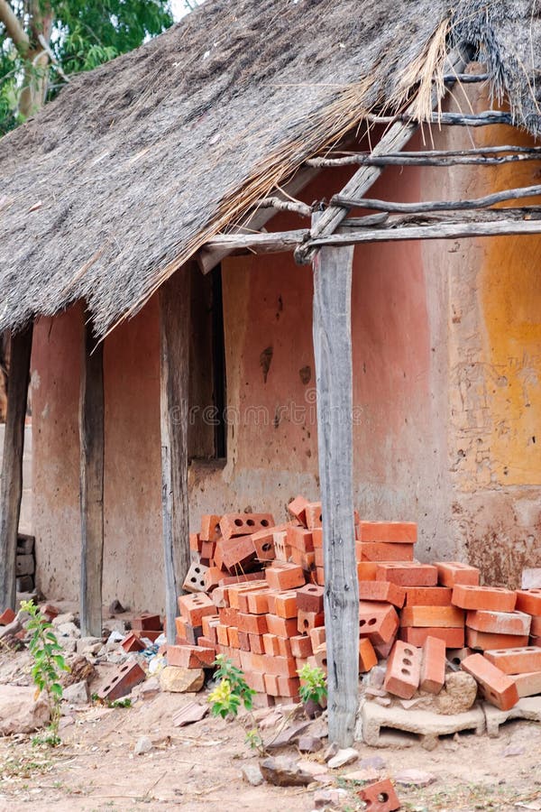 African house stock image. Image of huts, scene, authentic - 164089507