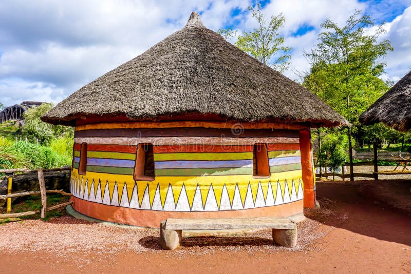 An Colorful Traditional African Hut Stock Photo - Image of design ...