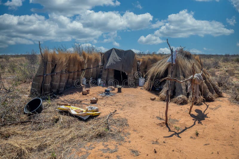Thatched Hut in African Landscape, Rich Culture Generated by AI Stock ...
