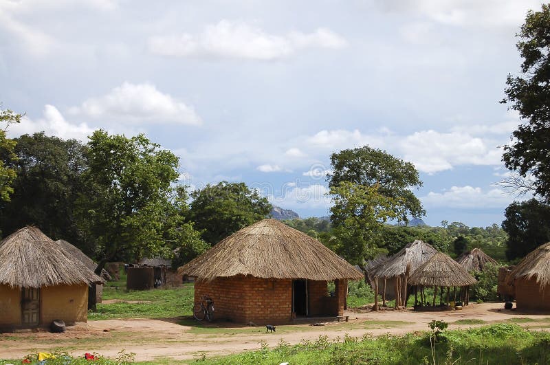 African Huts - Zambia stock image. Image of savanna, african - 90068949