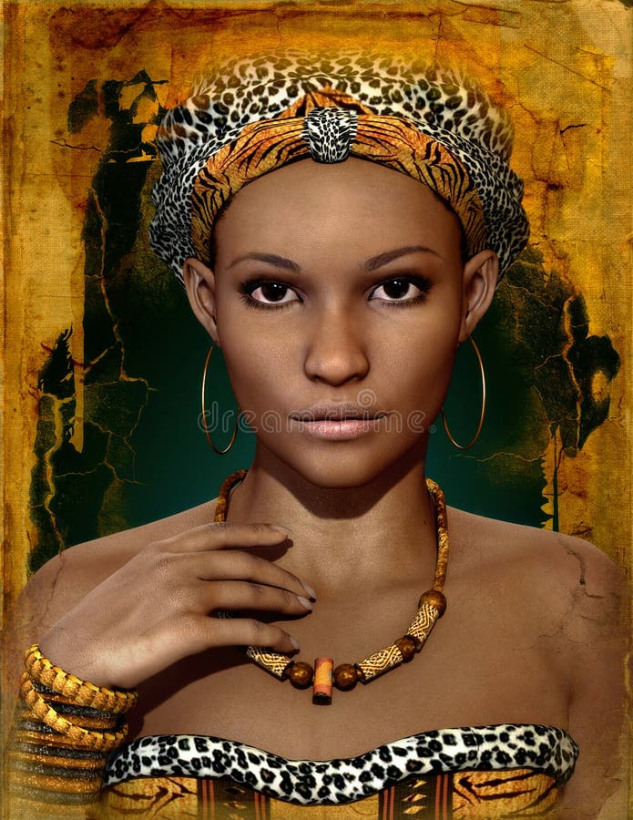 African Lady, 3d CG stock illustration. Illustration of african - 40782560