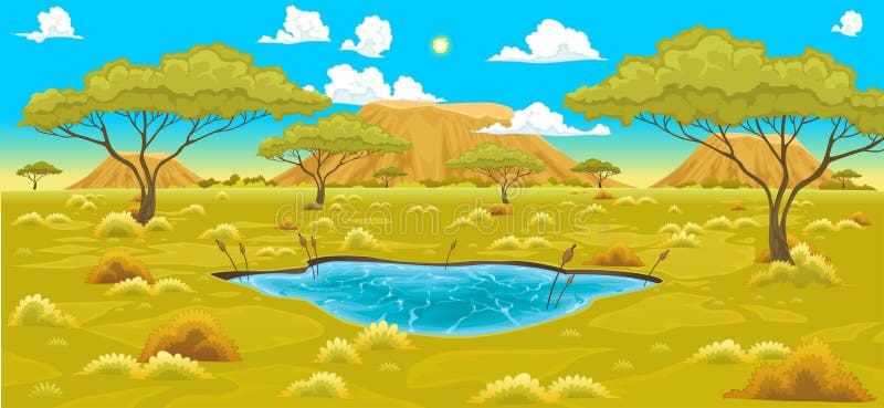 African landscape stock vector. Illustration of nature - 46902819