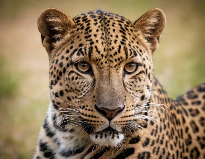 African Leopard Looking at the Camera. Stock Illustration ...