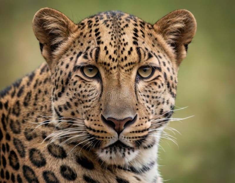 African Leopard Looking at the Camera. Stock Illustration ...