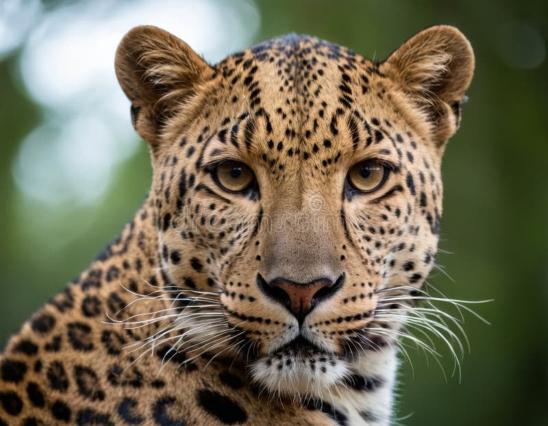 African Leopard Looking at the Camera. Stock Illustration ...