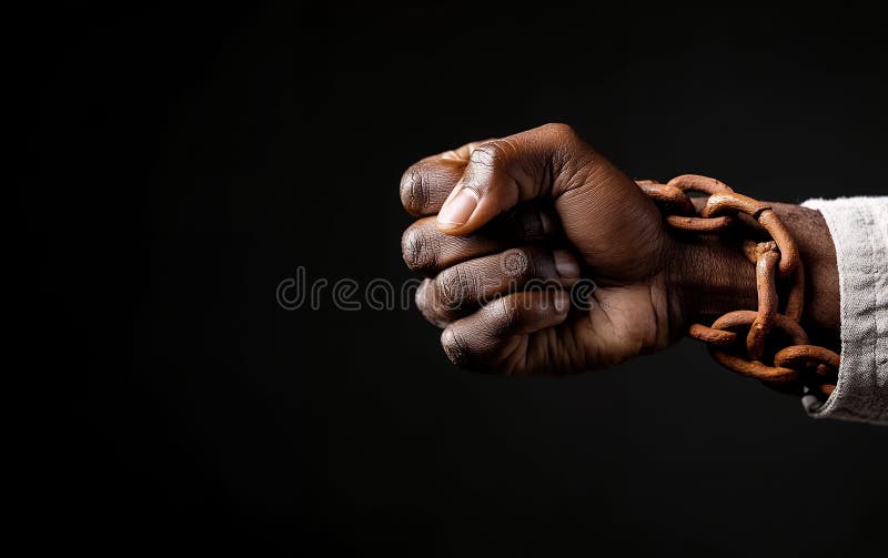 African Male Hand with Chains Symbolizing Oppression and Empowerment ...
