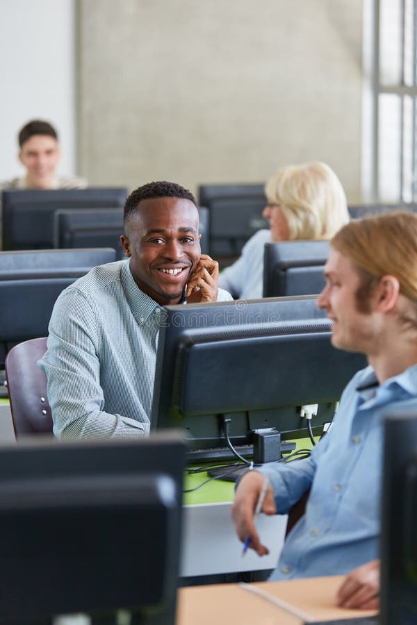 African Man As Student in Class Stock Photo - Image of students ...