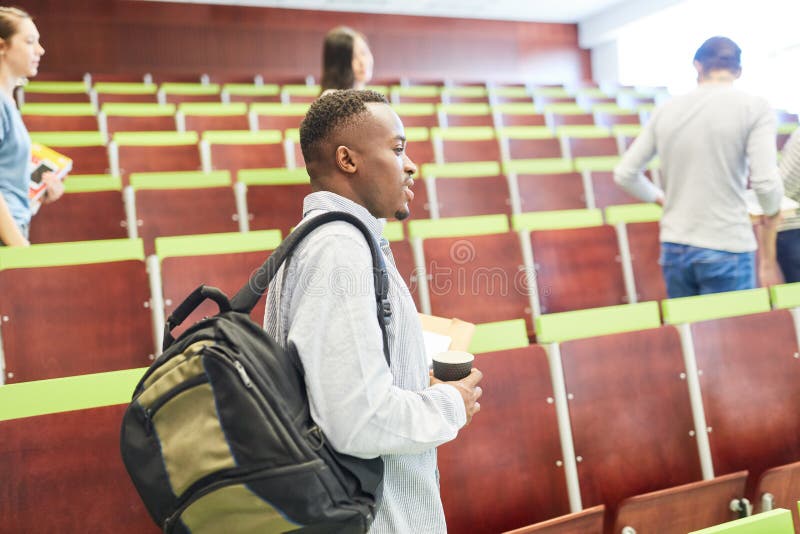 African Man As Student in Lecture Hall Stock Photo - Image of hall ...
