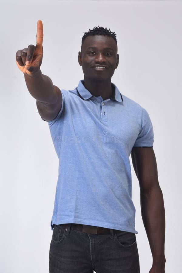 African Man with Finger in the Shape of Number One Stock Image - Image ...