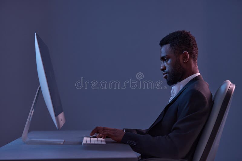 African Man Freelancer Business Programmer Online American Keyboard ... African Man Freelancer Business Programmer Online American Keyboard ...