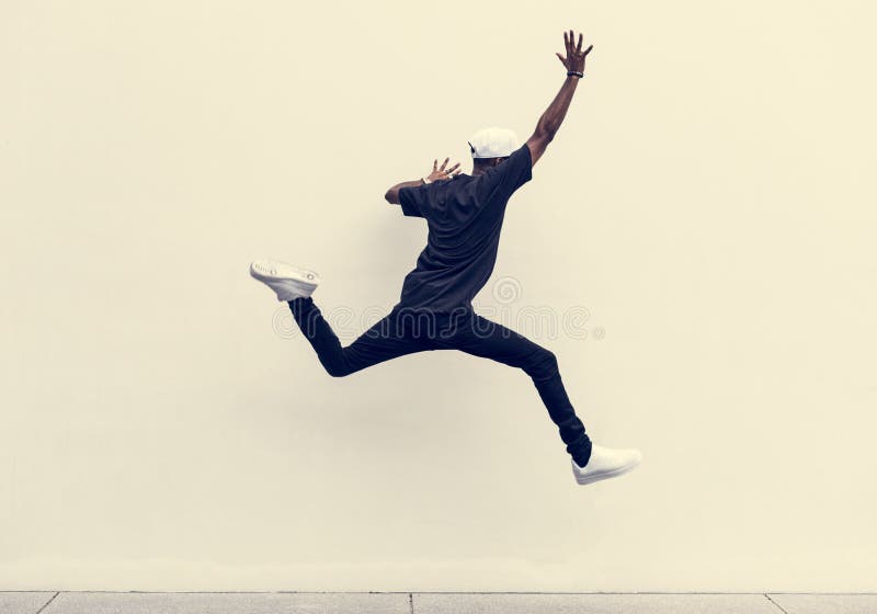 African Man Jumping in the Air Stock Image - Image of jump, american ...