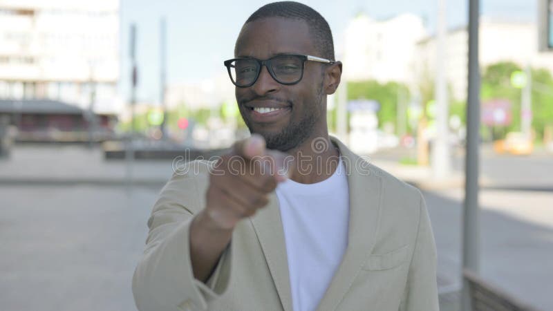 African Man Pointing at the Camera Outdoor Stock Photo - Image of ...