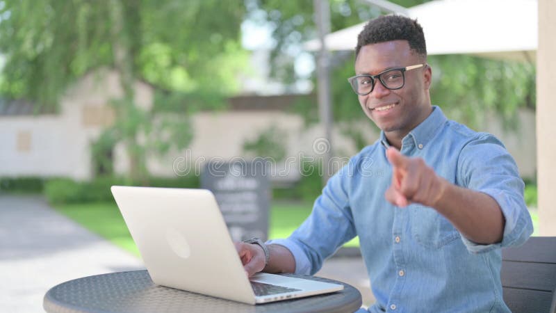 African Man Pointing at Camera, Outdoor Stock Photo - Image of laughing ...
