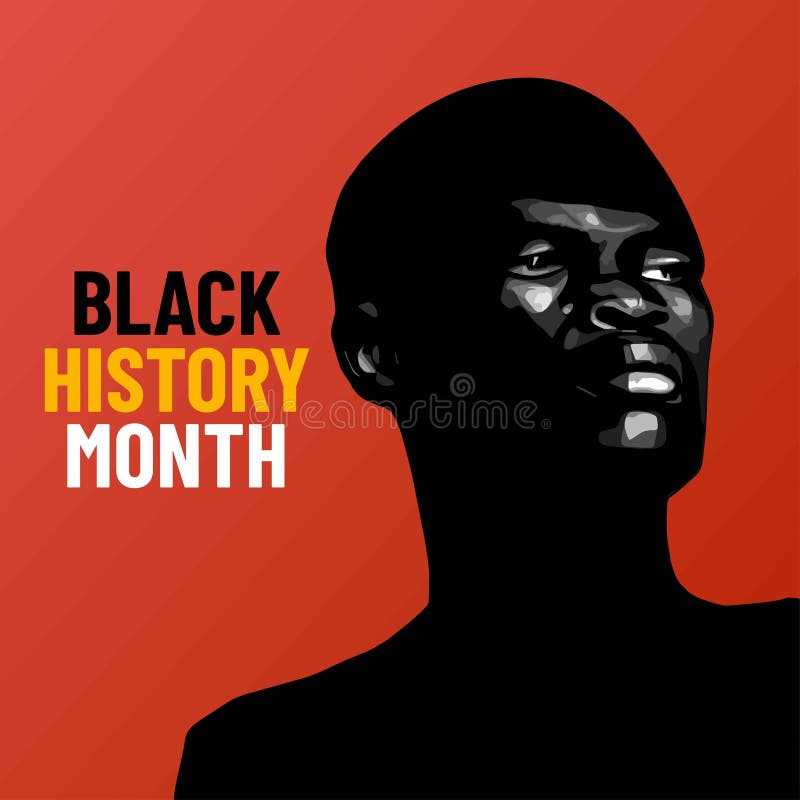 African Man Portrait Silhouette. Black History Month Stock Illustration ...