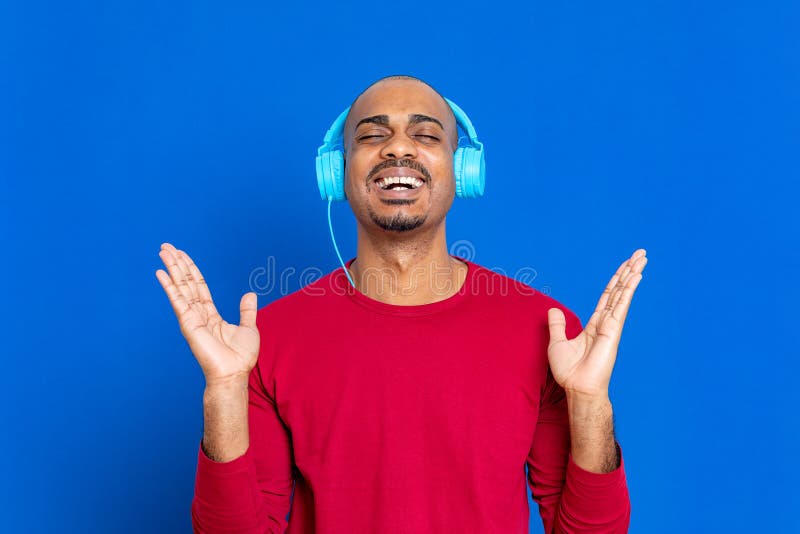 African Man with Red T-shirt Stock Photo - Image of expression ...