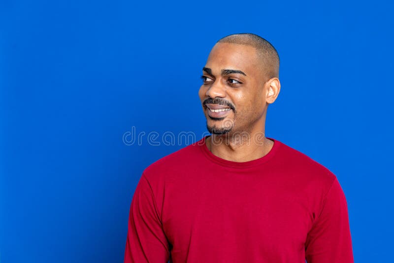 African Man with Red T-shirt Stock Image - Image of isolated, casual ...