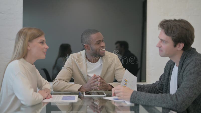 African Man Talking during Meeting with Colleagues Stock Footage ...