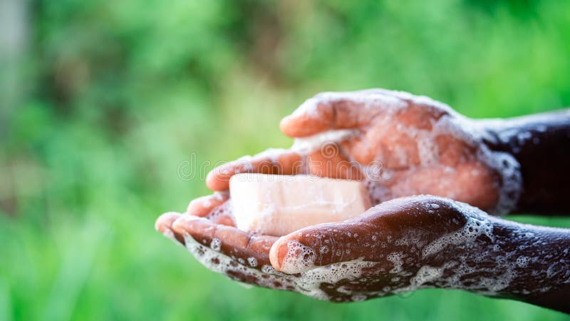 African Man Use Soap and Washing Hands Stock Image - Image of cleansing ...