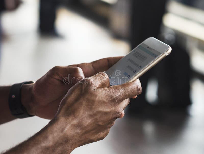 African Man Using Mobile Phone Stock Image - Image of conversation ...