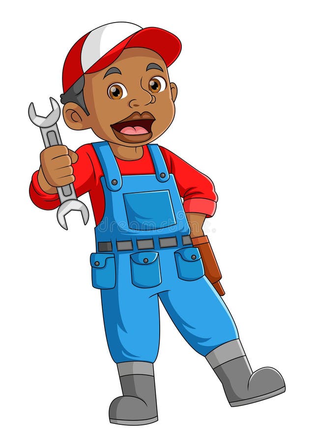 A African Man Works As a Professional Mechanic Stock Vector ...