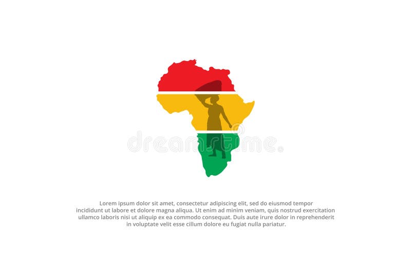 African Map Shape Colors with Woman Silhouette Stock Vector ...