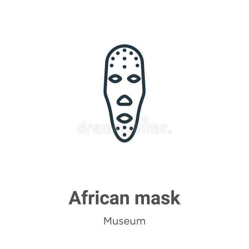 African Mask Outline Vector Icon. Thin Line Black African Mask Icon ...