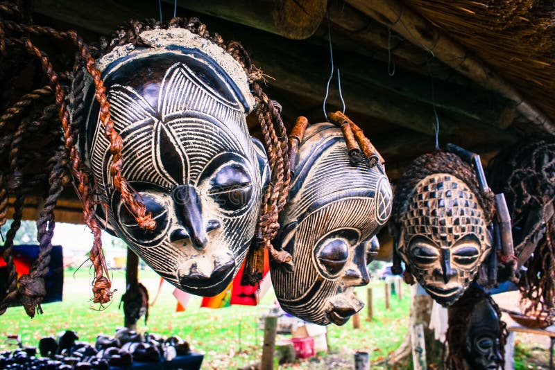 African Masks stock photo. Image of people, shack, business - 35069886