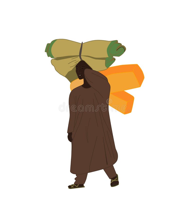 An African Merchant in a Traditional Nigerian Bazaar. Stock ...