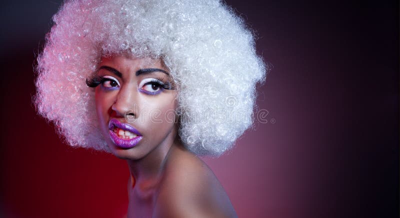 African Woman with Tongue Piercing Stock Photo - Image of creative ...