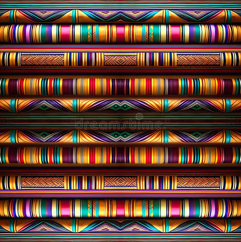 African Motif Patterns Seamless Symmetrical Wallpaper Colourful Stock ...