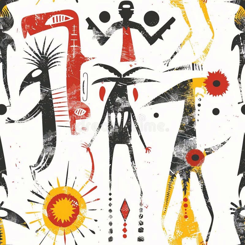 African Native Art Character Design Pattern Seamless Generative Ai Art ...