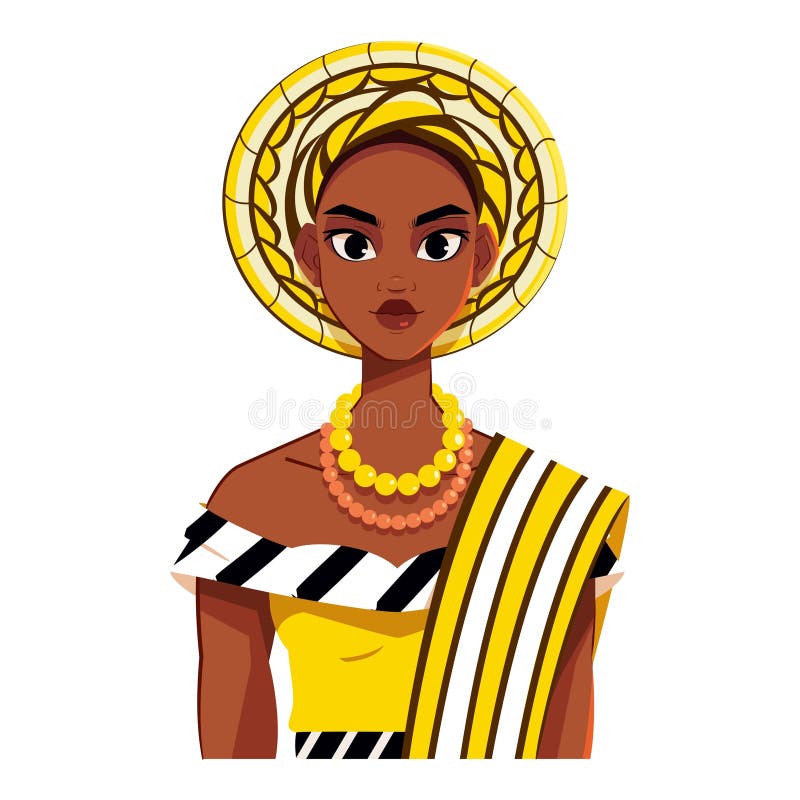 Vector African Native Woman Cartoon Illustration Isolated Stock Vector ...