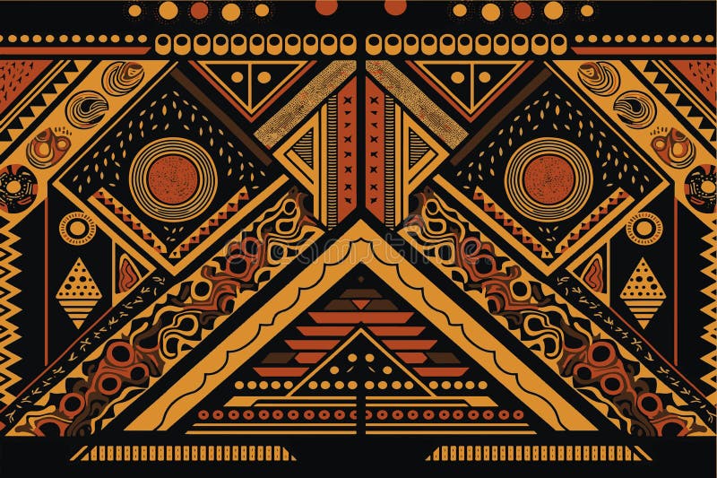 African Patchwork Background with African Motif Traditional Design ...
