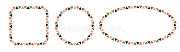 African Pattern Circle, Square and Rectangle Frame. Mexican Ethnic ...