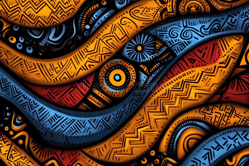 African Pattern, Zigzag Lines, Dynamic Movement Represents the Energy ...