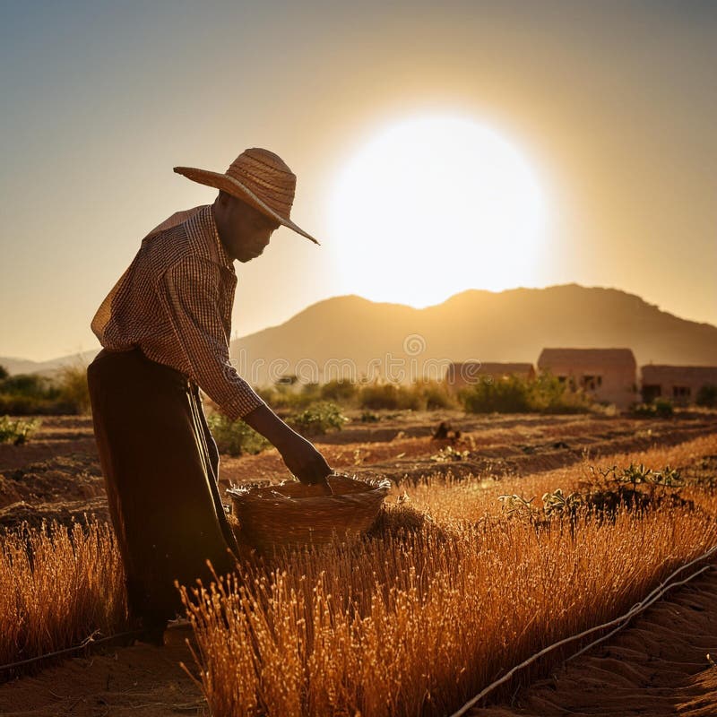 African Peasant at Work, AI Generated Stock Illustration - Illustration ...