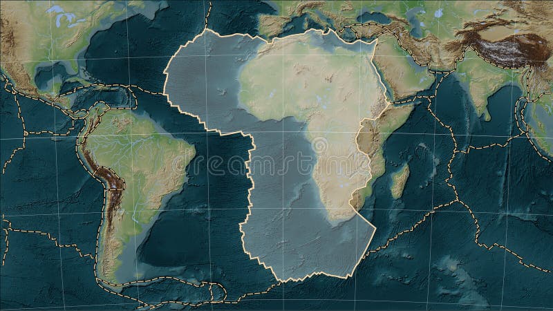 African Plate - Boundaries. Wiki Map Stock Illustration - Illustration ...