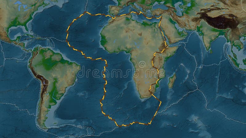 African Plate Dashed. Patterson Cylindrical. Physical Stock ...