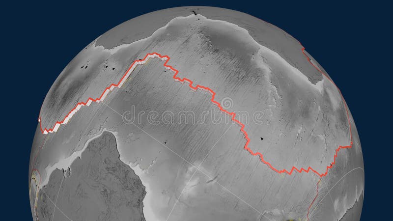 African Plate - Boundaries. Contour Map Stock Illustration ...