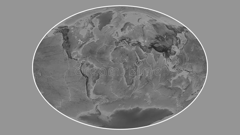 African Plate - Global Map. Fahey. Grayscale Stock Illustration ...