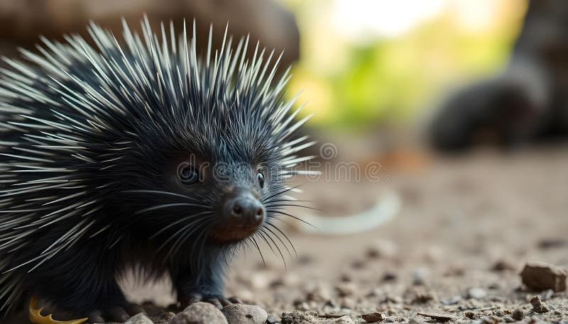 African Porcupine with Sharp Quills and Curious Eyes Highlighting Its ...