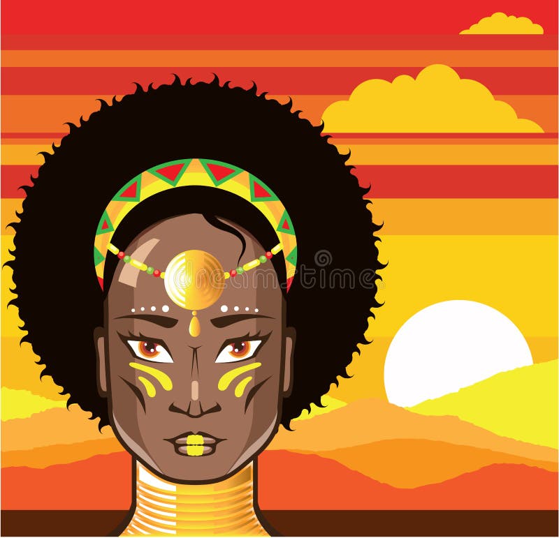 African Princess Illustration Stock Vector - Illustration of hair ...