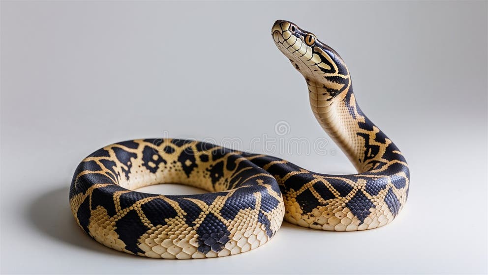 Side View of African Rock Python Slithering with Body Curves and Head ...