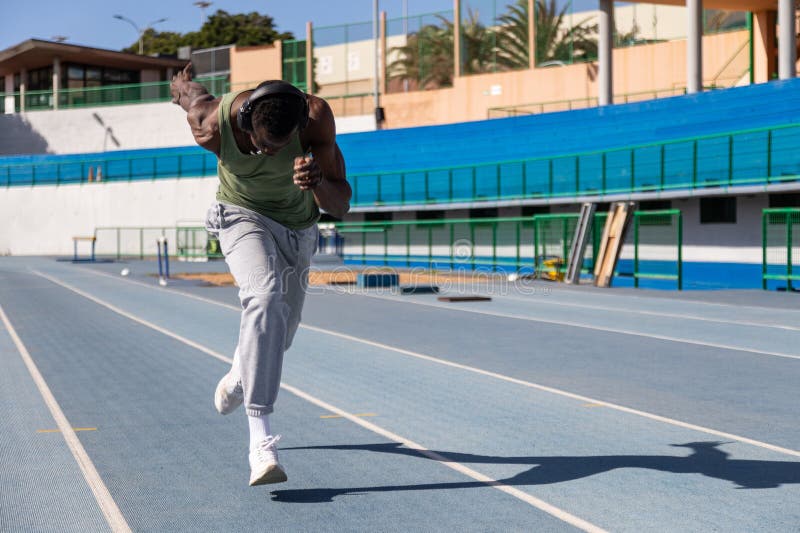 Runner Starting a Race on an Athletics Track Stock Photo - Image of ...