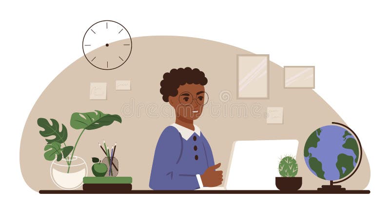Schoolboy Sits at a Table, Vector Illustration. Stock Vector ... Schoolboy Sits at a Table, Vector Illustration. Stock Vector ...