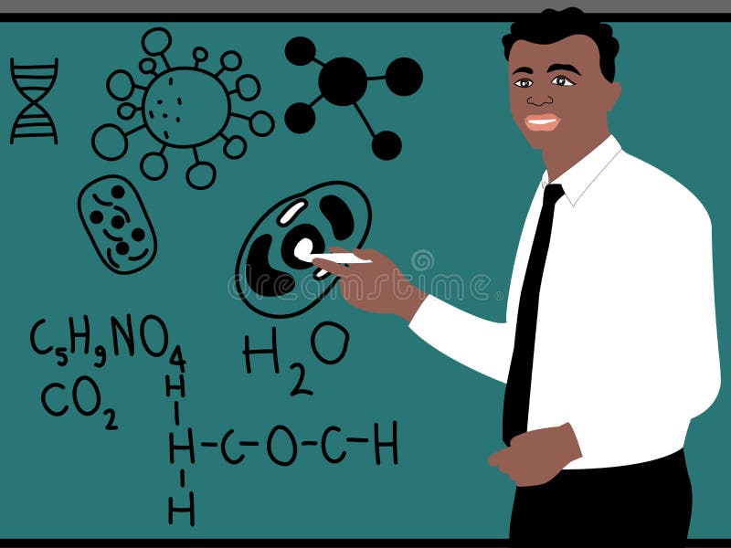 African Scientist Teacher of University Standing in Front of a ...